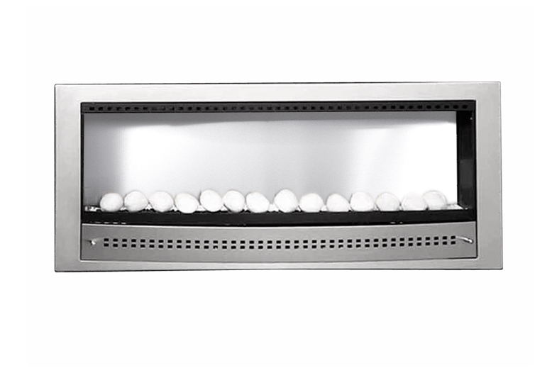Contemporary Fireplace Plain Back Stainless Steel – Camino Living